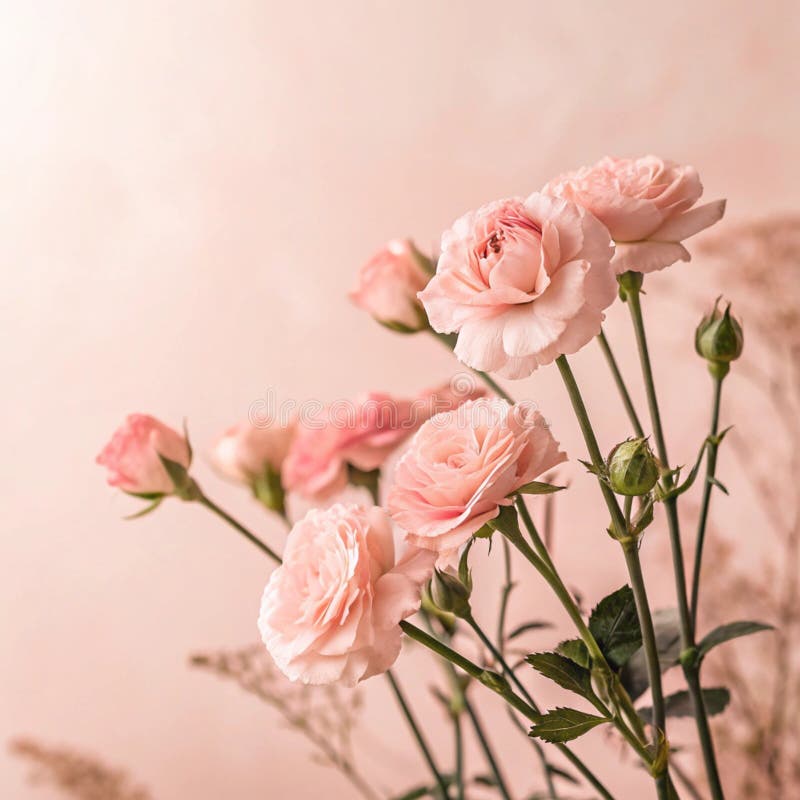 Delicate Pink Roses in a Soft, Romantic Setting Stock Photo - Image of ...