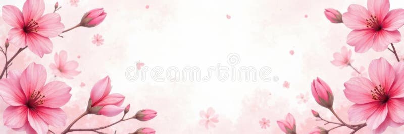 Delicate Pink Watercolor Flower Frame, Soft Texture , Flowers, Design ...