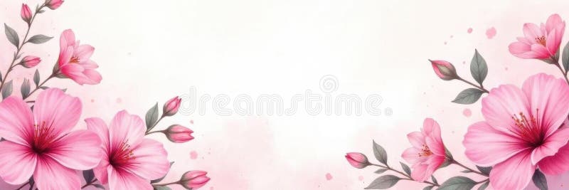 Delicate Pink Watercolor Flower Frame, Soft Texture , Pastel, Delicate ...