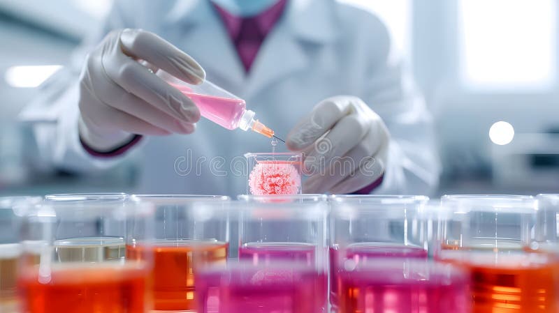 Delicate Process, Injecting Pink Solution into Cellular Cluster for ...