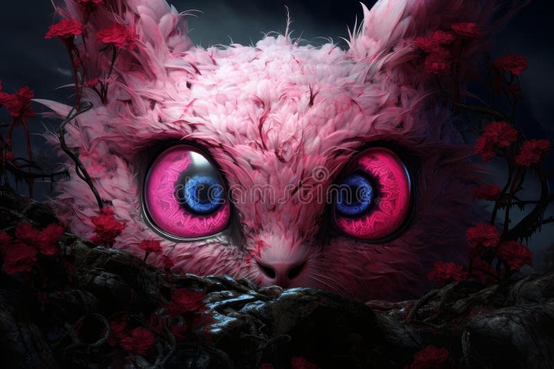 Delicate Rabbit Pink Eye Closeup. Generate Ai Stock Image - Image of ...