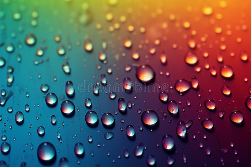 Delicate Raindrops Grace a Gradient Mixed Color Background, Creating ...