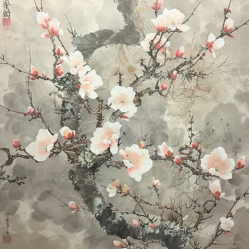 Delicate and Rare Youtan Poluo Blossoms Stock Illustration ...