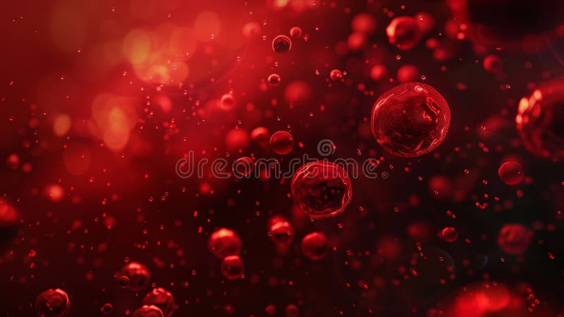 Delicate Red Blood Cells and Bubbles in Soft C4d Rendering with ...