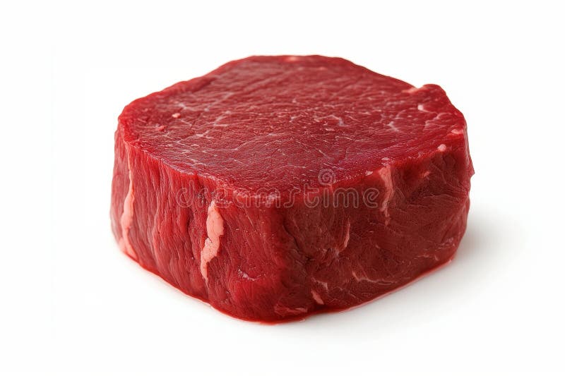 Delicate Red Meat Cut Displayed on a Clean White Background in Natural ...