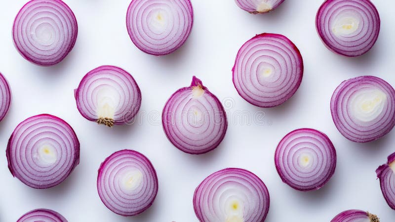 Delicate Red Onion Layers Stand Out Against a Smooth White Background ...