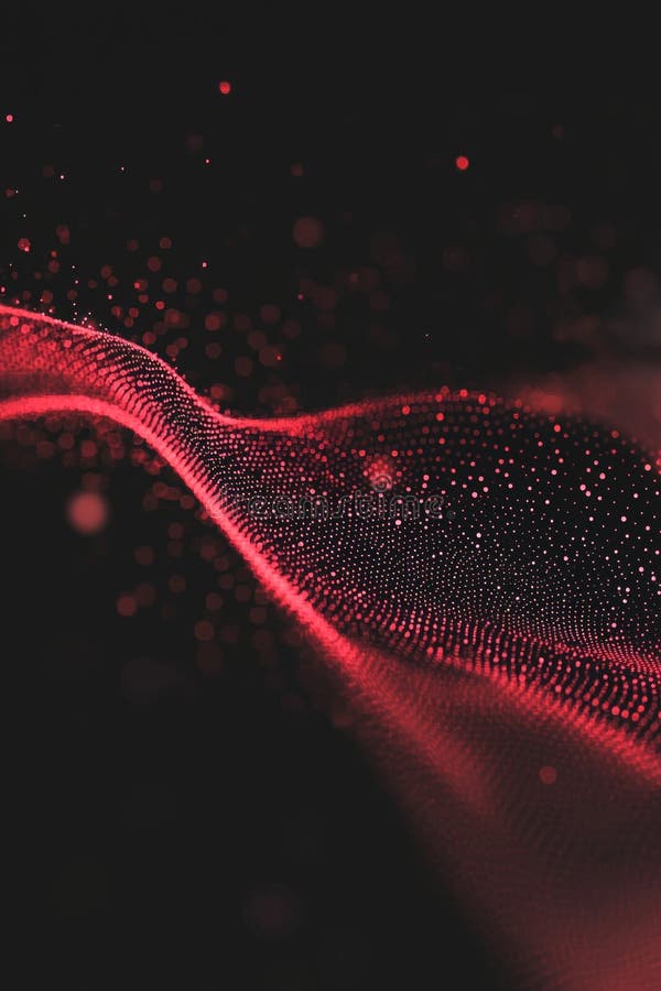 Delicate Red Particles Swirl and Float Gracefully in a Fluid Motion ...