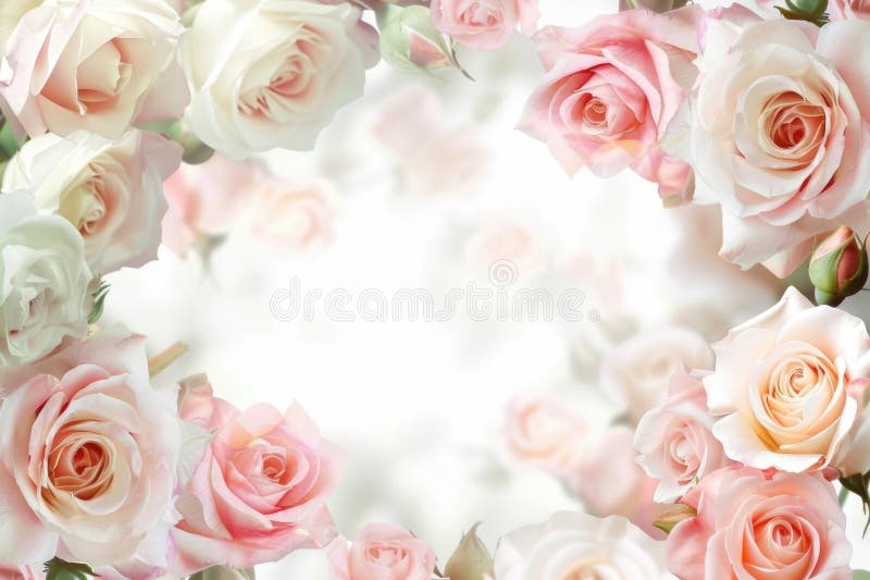 A Delicate Rose Border with an Empty Space for Your Design Stock ...