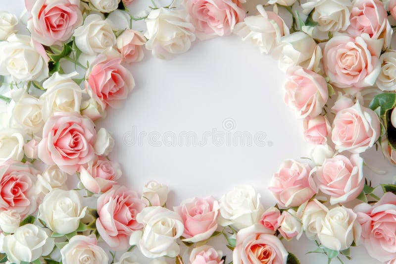 A Delicate Rose Border with an Empty Space for Your Design Stock ...