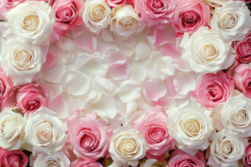 A Delicate Rose Border with an Empty Space for Your Design Stock ...