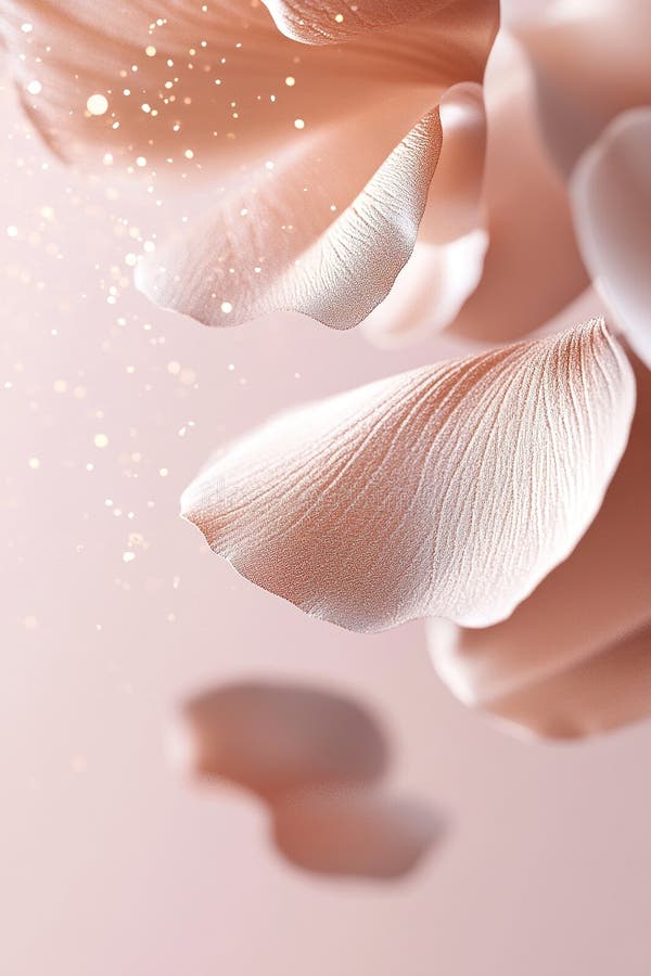 Delicate Rose Gold Petals Float Gracefully in a Soft Pink Gradient ...