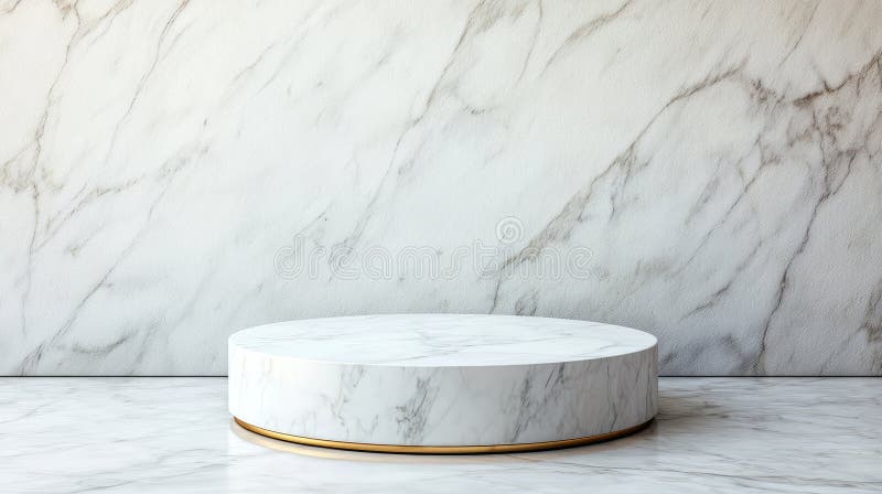Delicate Round Ceramic Podium on Marble Background with Elegant Design ...