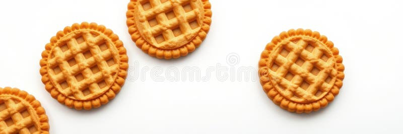 Delicate Round Cookies Arranged on a White Surface Featuring a Unique ...