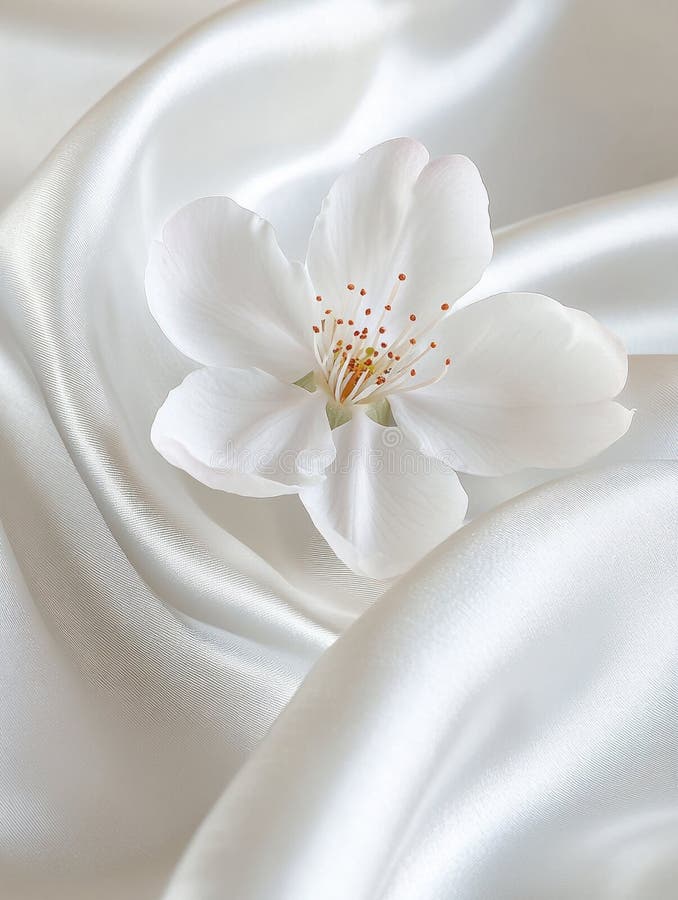 Delicate Sakura Blossom Macro on Luxurious Silk Fabric for Elegant Art ...