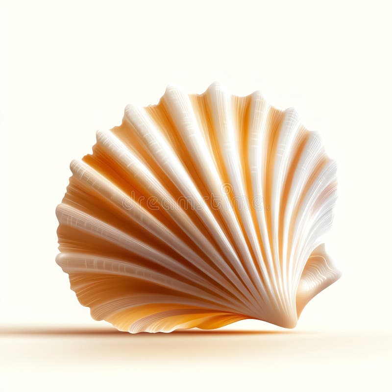 A Delicate Seashell Featuring Intricate Ridges and a Soft Gradient of ...