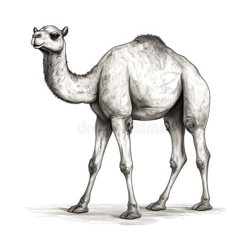 Camel Vector Drawing on Flat Background - Jody Bergsma Style Stock ...