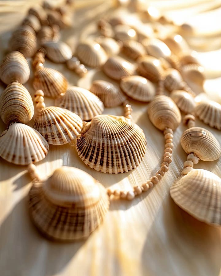 Circular Shell Necklace Showcasing Natural Details and Textures on a ...