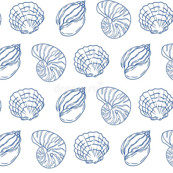 Stylish Shell Patterns Showcasing Intricate Designs on a White ...