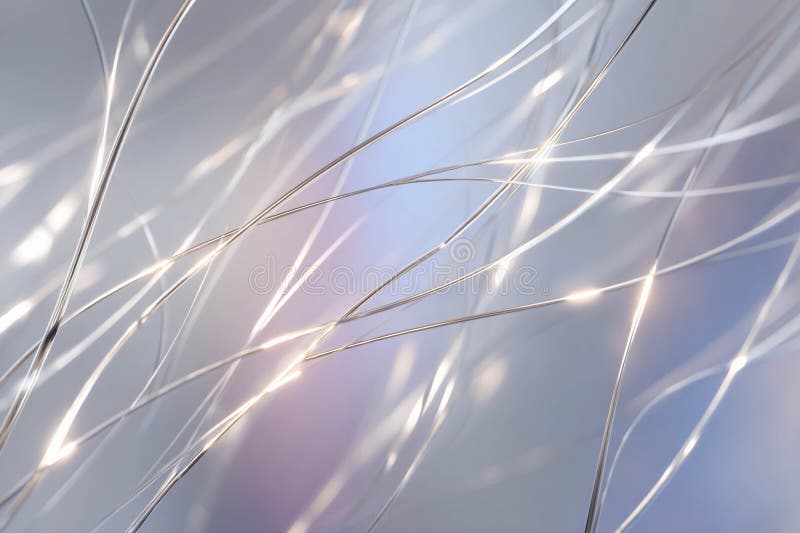 Delicate Silver Lines Dance Gracefully in a Soft, Luminous Atmosphere ...