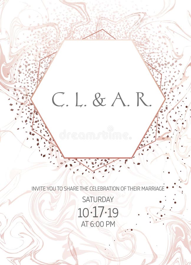 Delicate and Simple Vertical Wedding Invitation. Powder Blush Effect ...