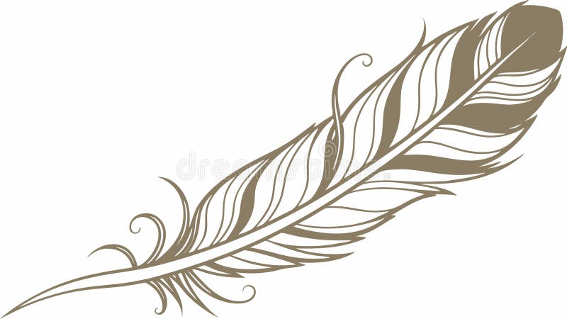 Delicate Single Feather, Graceful Natural Element, Vector Design ...