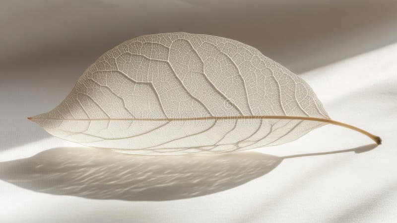 Delicate Skeleton Leaf with Soft Light and Shadow Stock Illustration ...
