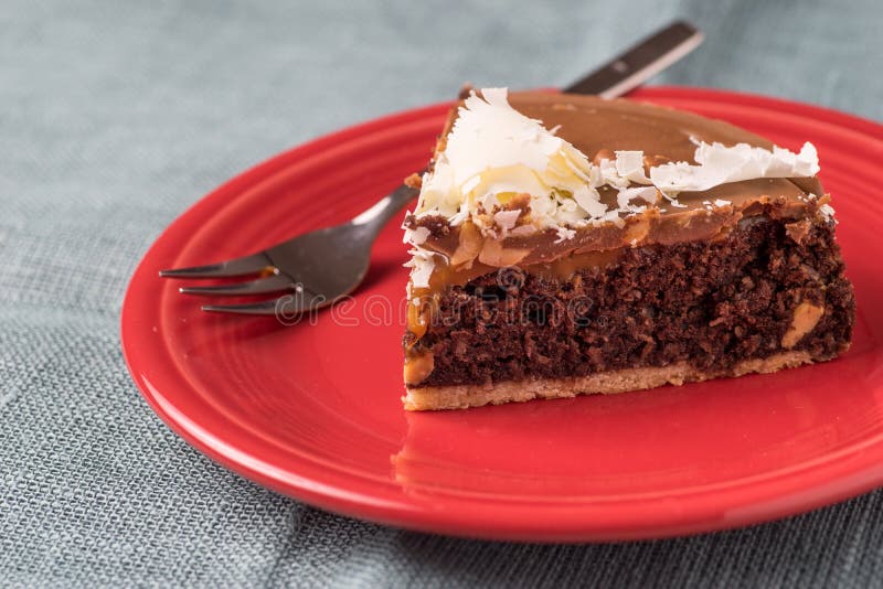 Delicate Slice of Chocolate Cake Stock Photo - Image of brown, icing ...