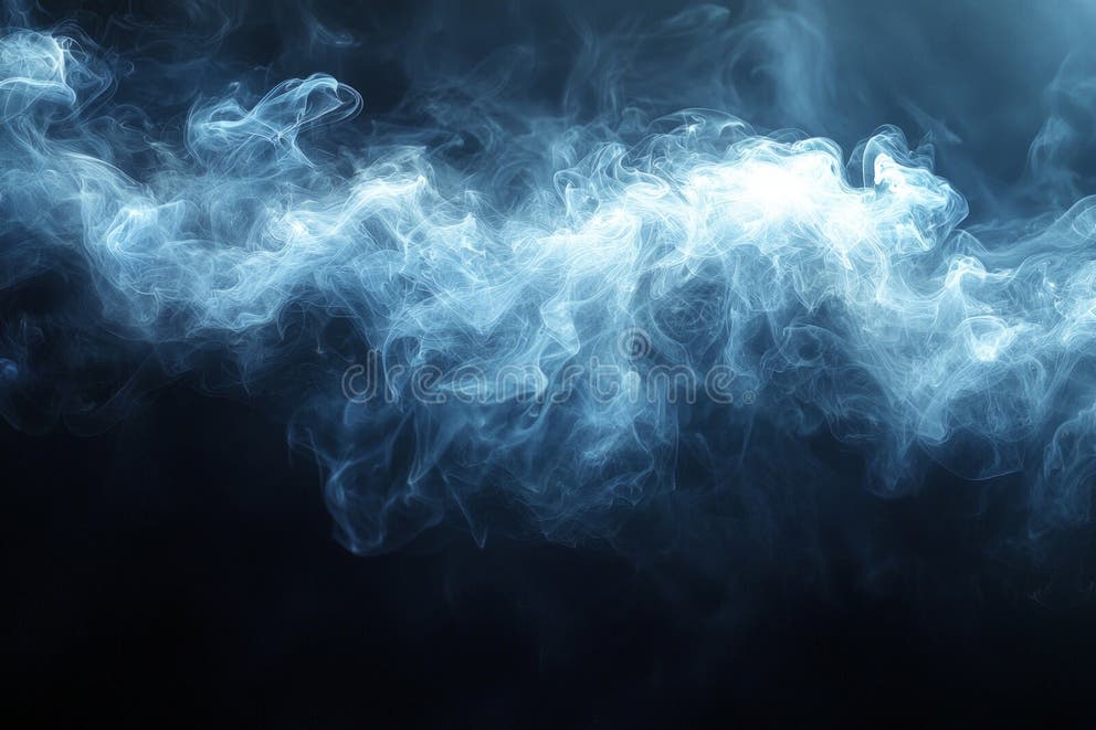 Delicate Smoke Patterns Flow Gracefully Black Backdrop Forming Mystical ...