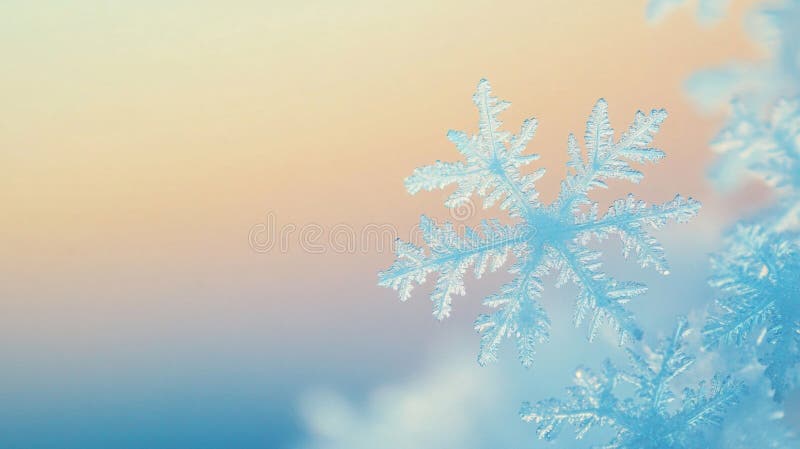A Delicate Snowflake Against a Soft Pastel Background Stock ...