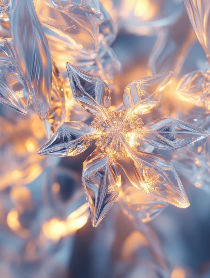 Delicate Snowflake Shapes Glow in Icy Shades, Creating an Enchanting ...