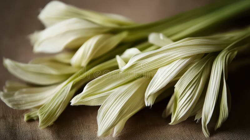 Softly Lit Corn Silk, a Delicate Dance of Texture and Light. Stock ...