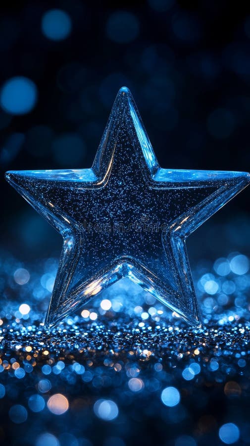 On a Delicate, Sparkling Surface, a Dazzling Crystal Star Glimmers ...