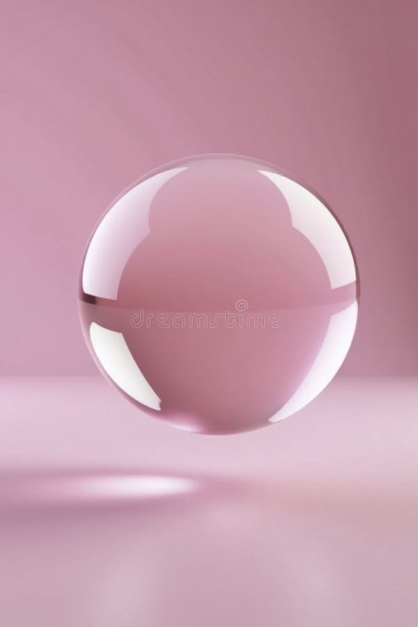 Delicate Sphere Floats on Soft Pink Backdrop with Gentle Hue Gradation ...