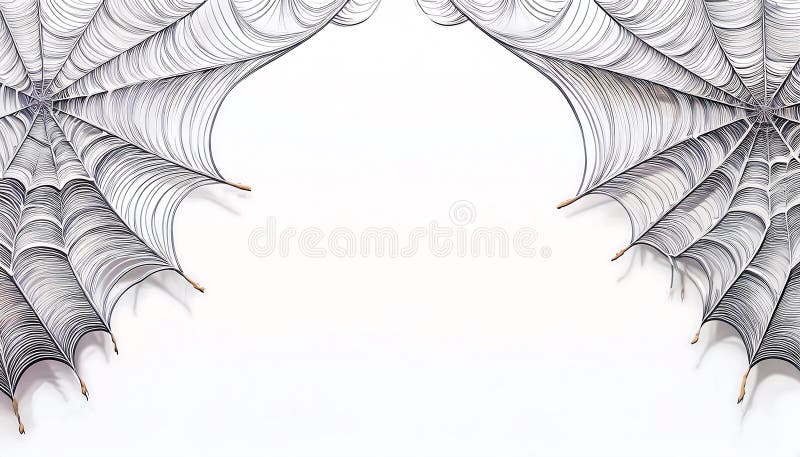 Delicate Spider Web Silhouette Stretching Across a Blank Canvas with ...