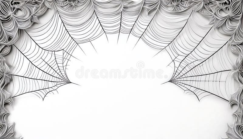 Delicate Spider Web Silhouette Stretching Across a White Background ...