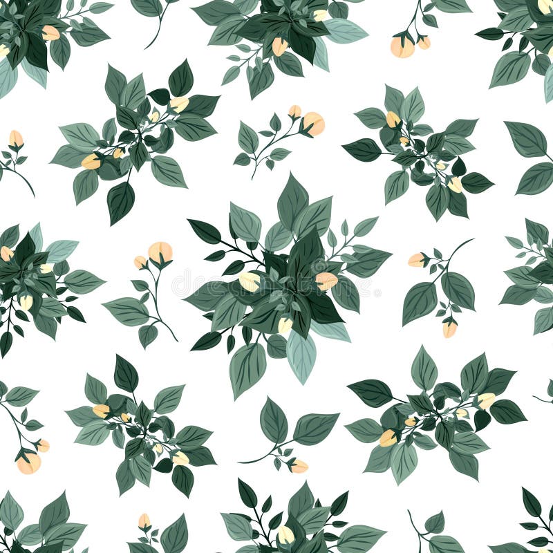 Delicate Spring Seamless Pattern with Pastel Color Flowers and Moths ...