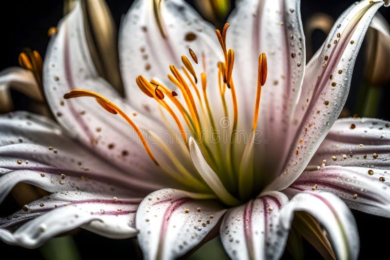The Delicate Stamens of a Lily, Dusted with Pollen Stock Illustration ...