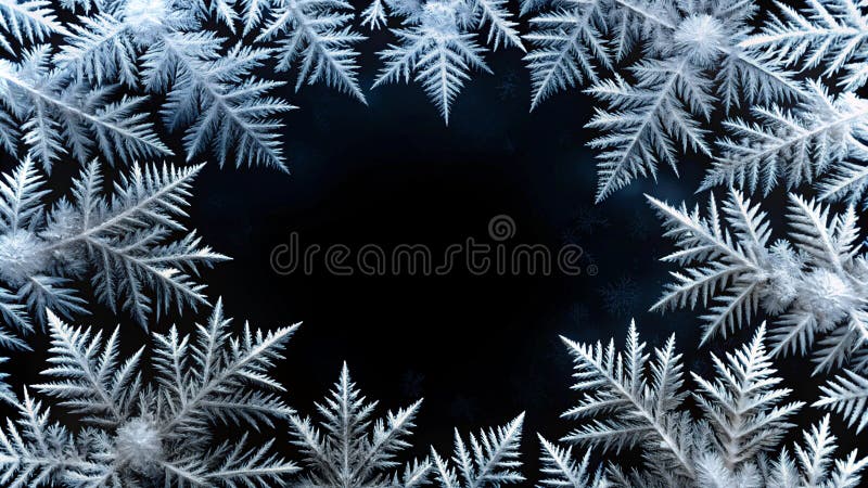 Delicate, Star-shaped Frost Patterns Surround a Dark Central Space ...