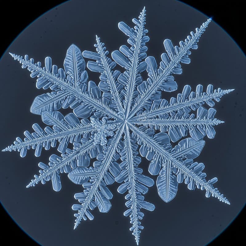Delicate Stellar Plate Snowflake Micrograph Stock Photo - Image of ...