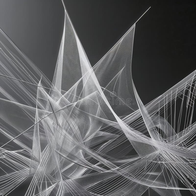 Delicate Strands of Transparent Materials Weave and Intersect, Creating ...