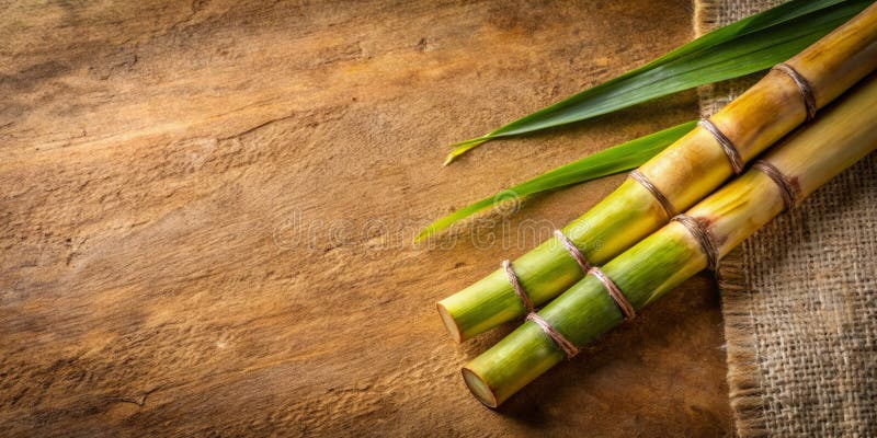 Delicate Sugar Cane Stalk on Rustic Beige Surface a Study in Natural ...