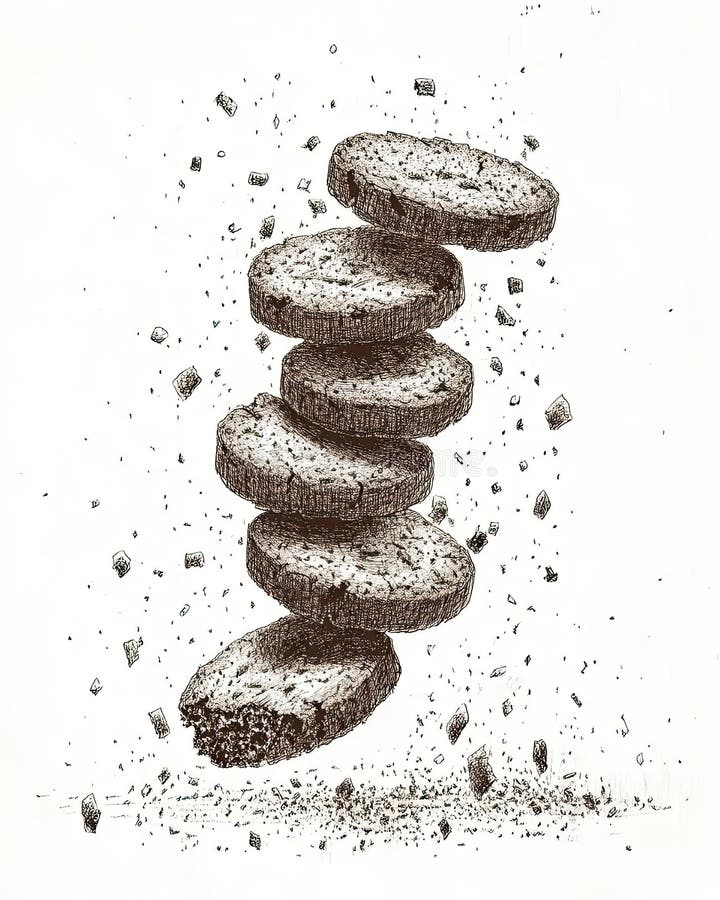 Delicate Sugar Cookie Line Art Dancing through a Sprinkle of Sweetness ...