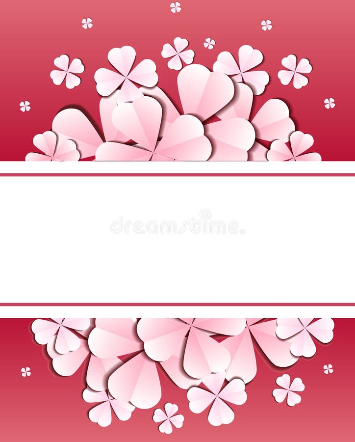 Delicate Template of Rectangular Frame with Paper Flowers Stock Vector ...