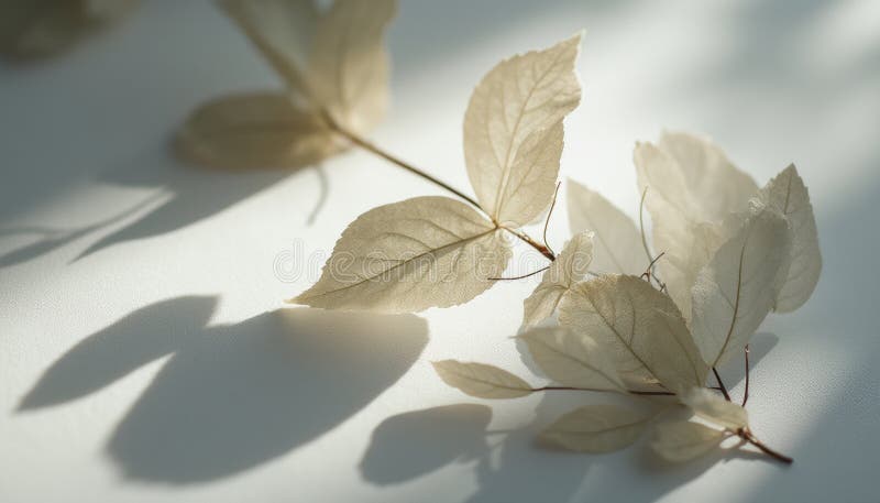 Delicate Translucent Leaves Casting Soft Shadows Stock Photos - Free ...