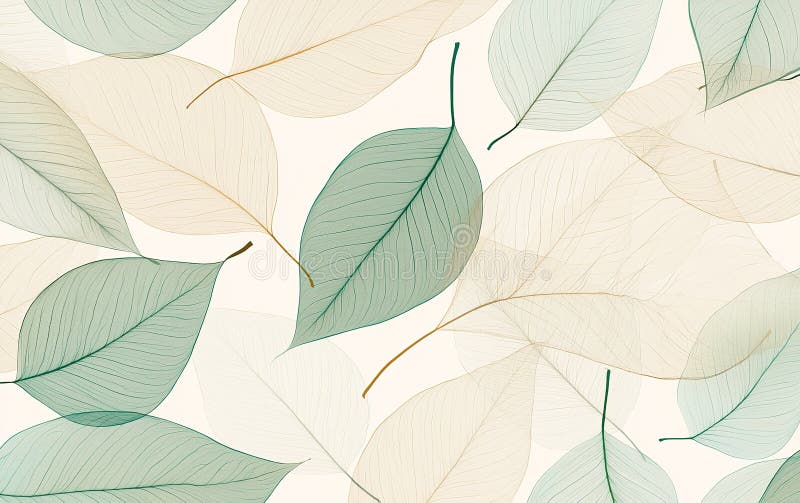 Delicate Translucent Leaves in Varying Shades on a Soft Background ...
