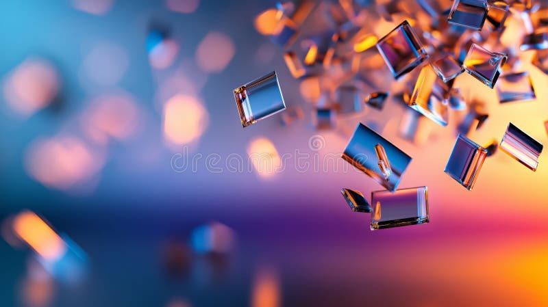 Translucent Crystals in a Dreamy Gradient of Blue, Purple, and Orange ...
