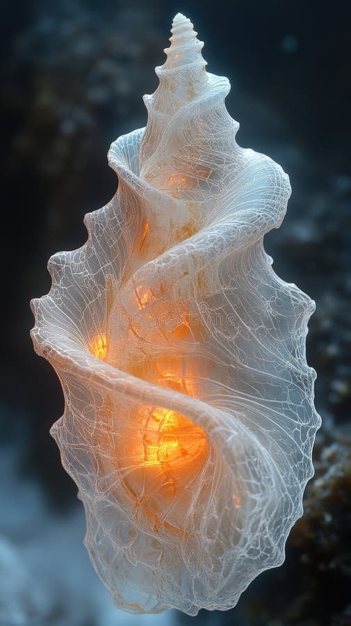 Delicate Translucent Seashell Illuminated Underwater Stock Image ...