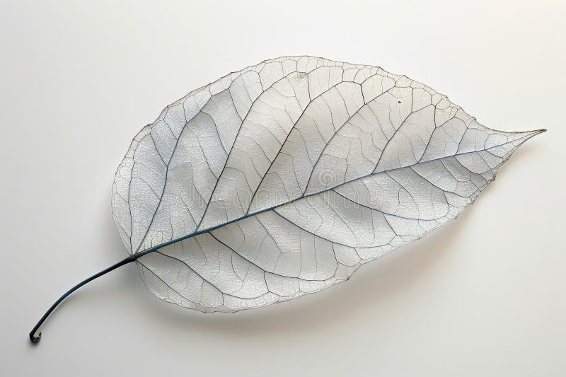 Delicate Translucent Skeleton Leaf on White Background Stock ...