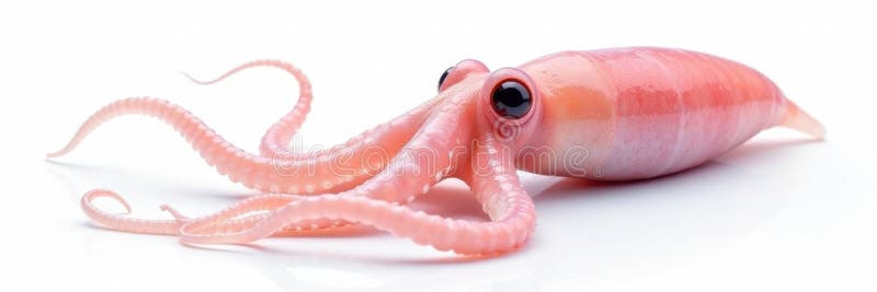 Delicate, Translucent Squid Tentacles, Isolated White Background ...