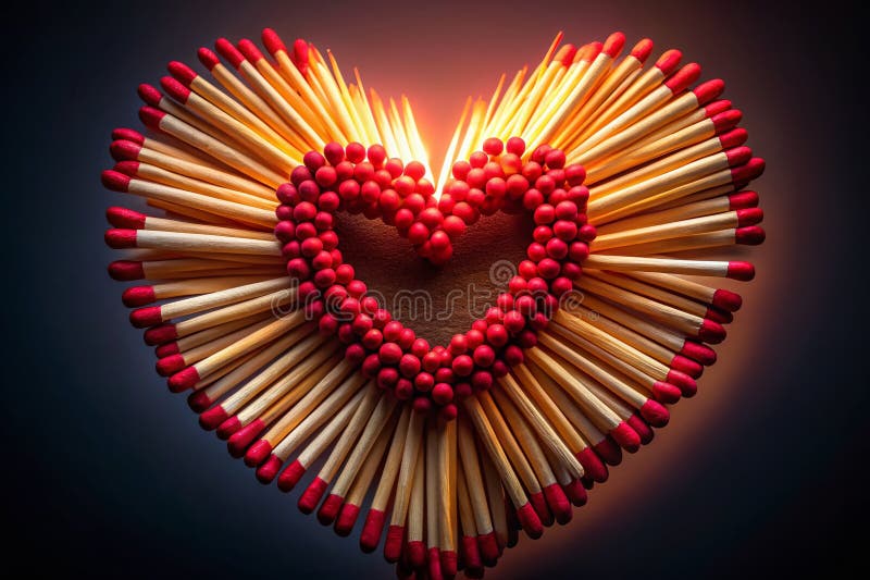 A Delicate Valentines Day Symbol Matchsticks Constructing a Heart ...
